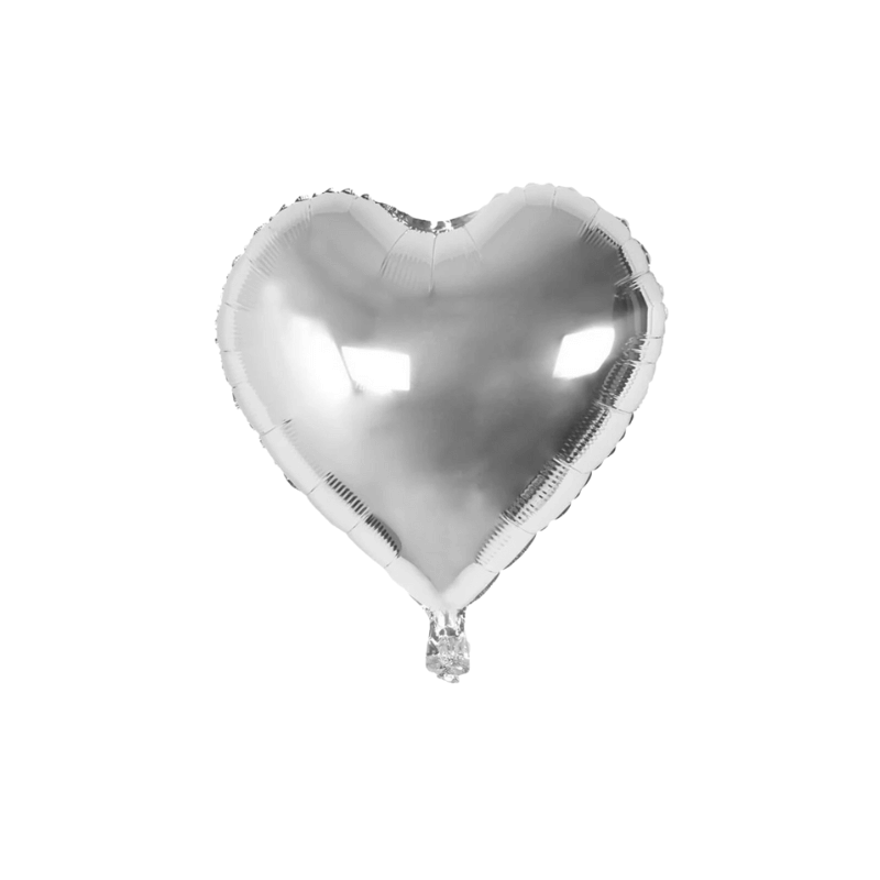 Globo Corazón Plateado 10" - Cositas lindas